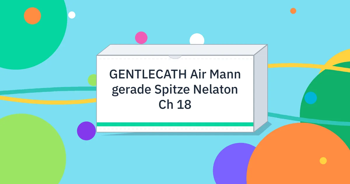 Symbolbild: Packung mit der Aufschrift GENTLECATH Air Mann gerade Spitze Nelaton Ch 18 (PZN 17447053) – Verfügbarkeit und Bezug in Apotheken in Frankfurt am Main