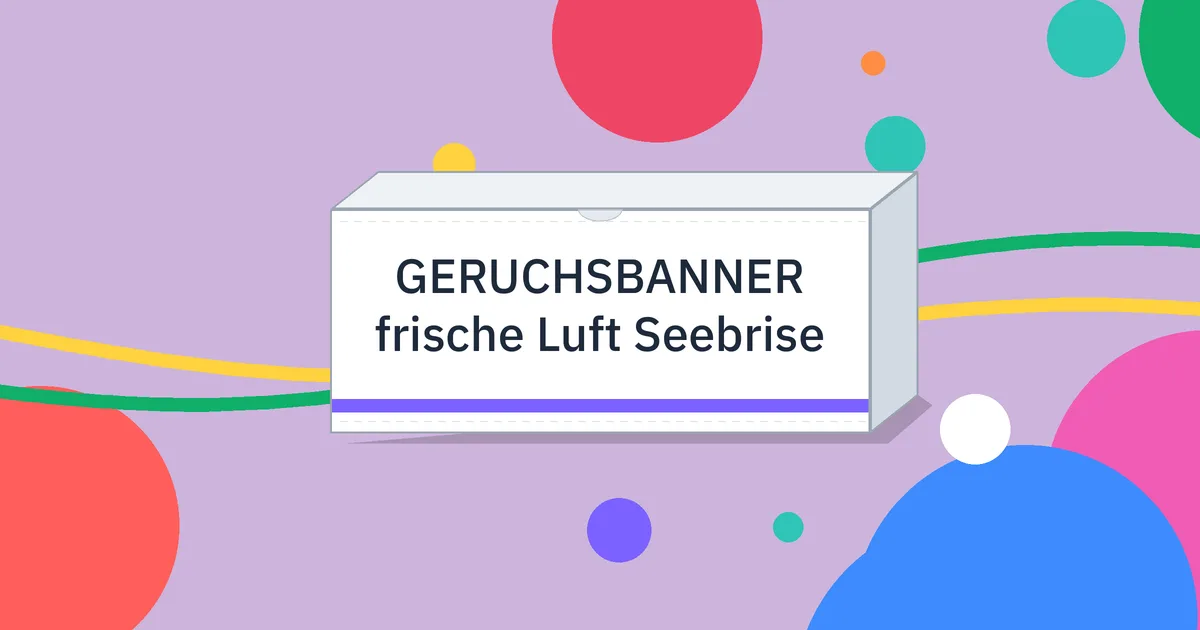 Symbolbild: Packung mit der Aufschrift GERUCHSBANNER frische Luft Seebrise (PZN 17314122) – Verfügbarkeit und Bezug in Apotheken in Frankfurt am Main