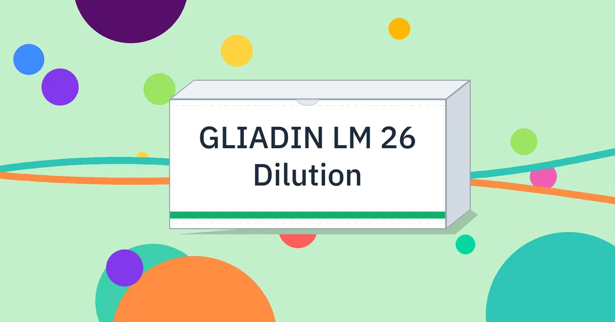 Symbolbild: Packung mit der Aufschrift GLIADIN LM 26 Dilution (PZN 13544374) – Verfügbarkeit und Bezug in Apotheken in Frankfurt am Main