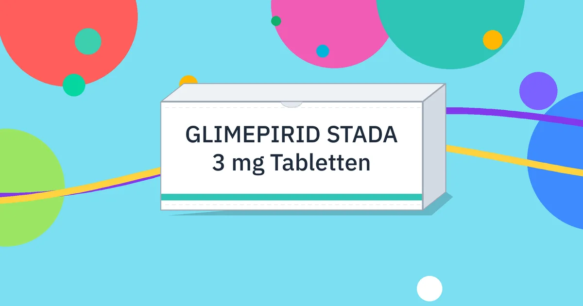 Symbolbild: Packung mit der Aufschrift GLIMEPIRID STADA 3 mg Tabletten (PZN 01092576) – Verfügbarkeit und Bezug in Apotheken in Frankfurt am Main