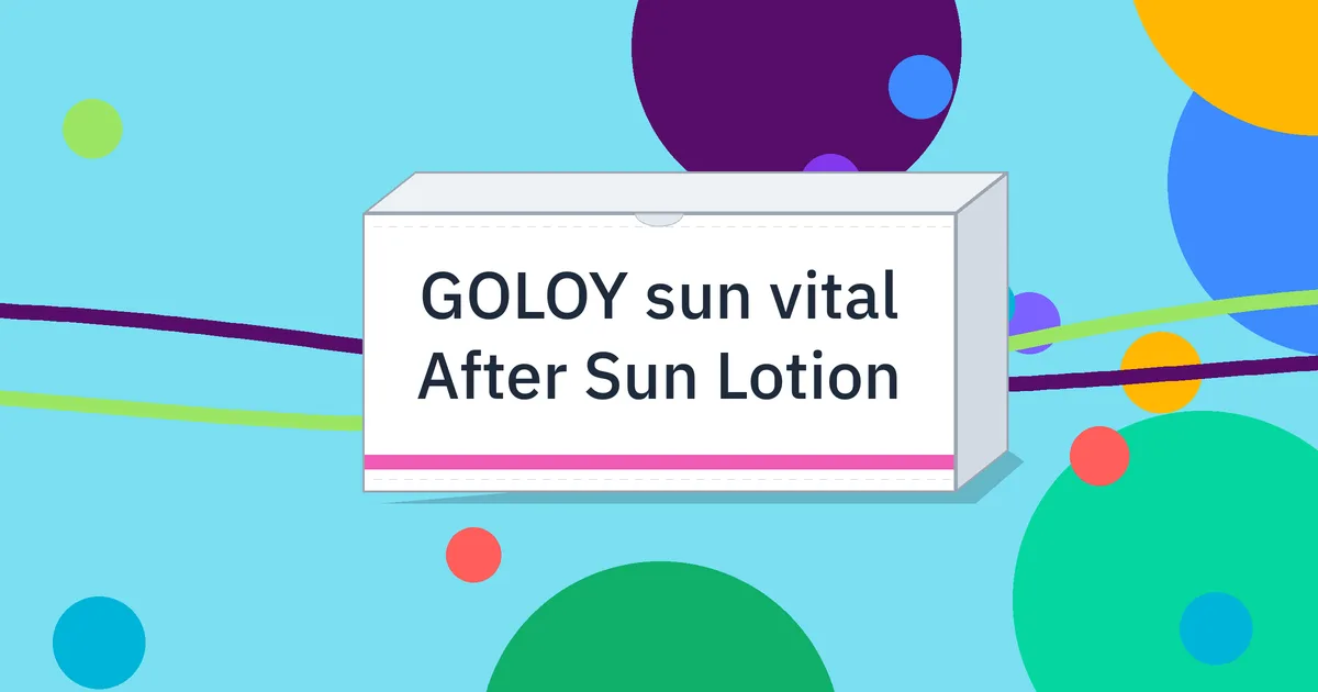 Symbolbild: Packung mit der Aufschrift GOLOY sun vital After Sun Lotion (PZN 14418571) – Verfügbarkeit und Bezug in Apotheken in Frankfurt am Main
