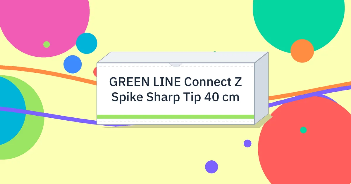 Symbolbild: Packung mit der Aufschrift GREEN LINE Connect Z Spike Sharp Tip 40 cm (PZN 17306163) – Verfügbarkeit und Bezug in Apotheken in Frankfurt am Main