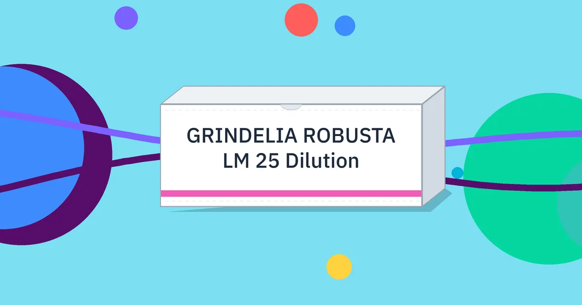 Symbolbild: Packung mit der Aufschrift GRINDELIA ROBUSTA LM 25 Dilution (PZN 13547148) – Verfügbarkeit und Bezug in Apotheken in Frankfurt am Main