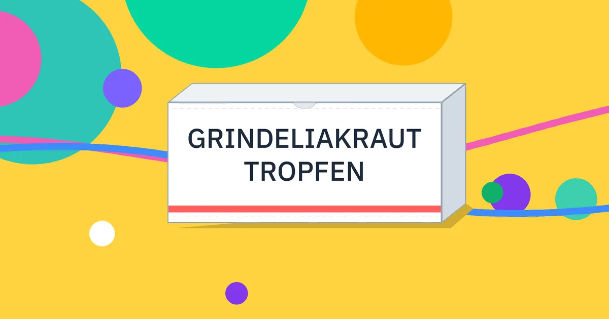 Symbolbild: Packung mit der Aufschrift GRINDELIAKRAUT TROPFEN (PZN 14128703) – Verfügbarkeit und Bezug in Apotheken in Frankfurt am Main