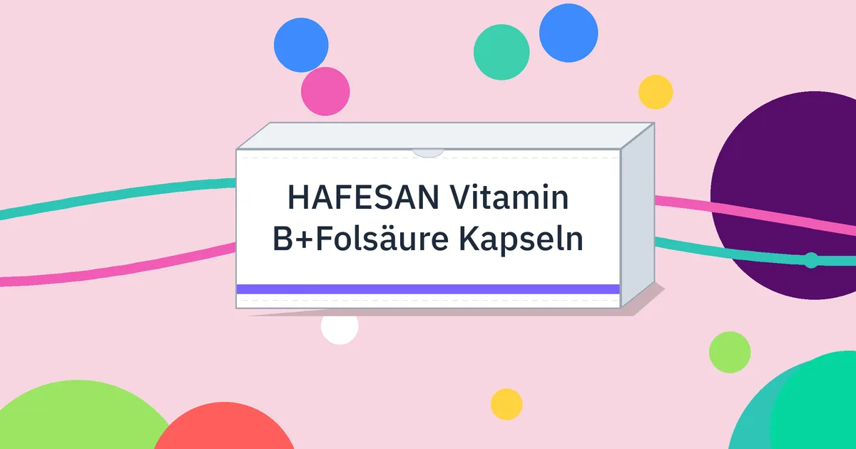 Symbolbild: Packung mit der Aufschrift HAFESAN Vitamin B+Folsäure Kapseln (PZN 03240673) – Verfügbarkeit und Bezug in Apotheken in Frankfurt am Main