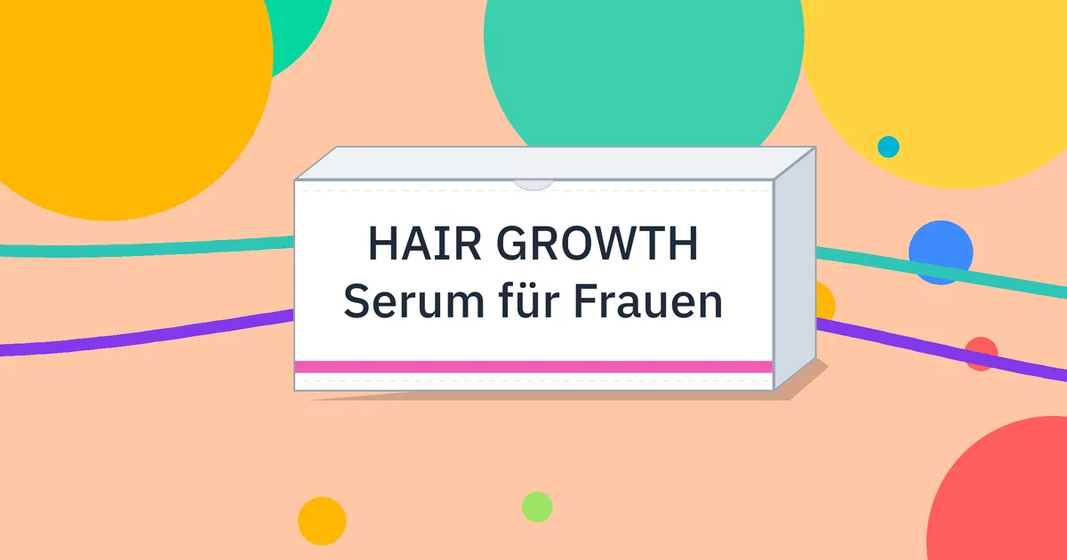 Symbolbild: Packung mit der Aufschrift HAIR GROWTH Serum für Frauen (PZN 17862421) – Verfügbarkeit und Bezug in Apotheken in Frankfurt am Main