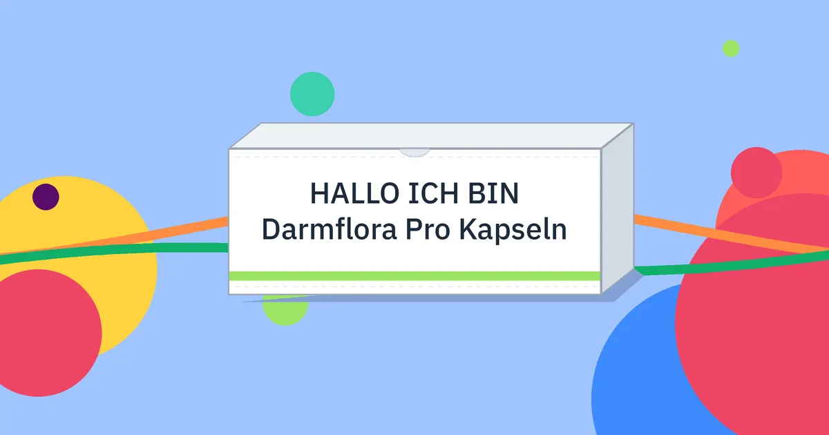 Symbolbild: Packung mit der Aufschrift HALLO ICH BIN Darmflora Pro Kapseln (PZN 16698379) – Verfügbarkeit und Bezug in Apotheken in Frankfurt am Main