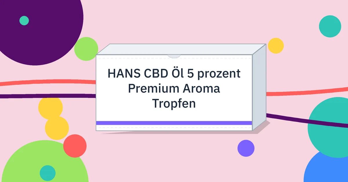 Symbolbild: Packung mit der Aufschrift HANS CBD Öl 5 prozent Premium Aroma Tropfen (PZN 17421674) – Verfügbarkeit und Bezug in Apotheken in Frankfurt am Main
