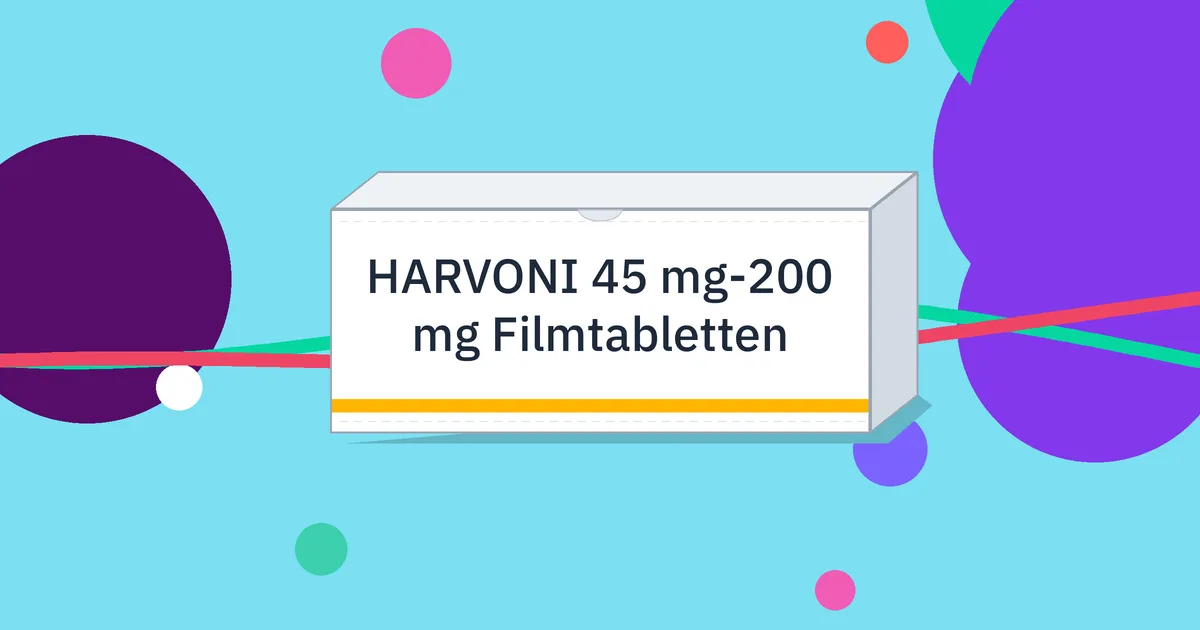 Symbolbild: Packung mit der Aufschrift HARVONI 45 mg-200 mg Filmtabletten (PZN 16398708) – Verfügbarkeit und Bezug in Apotheken in Frankfurt am Main