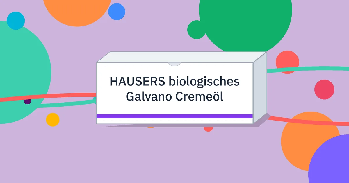 Symbolbild: Packung mit der Aufschrift HAUSERS biologisches Galvano Cremeöl (PZN 01994155) – Verfügbarkeit und Bezug in Apotheken in Frankfurt am Main