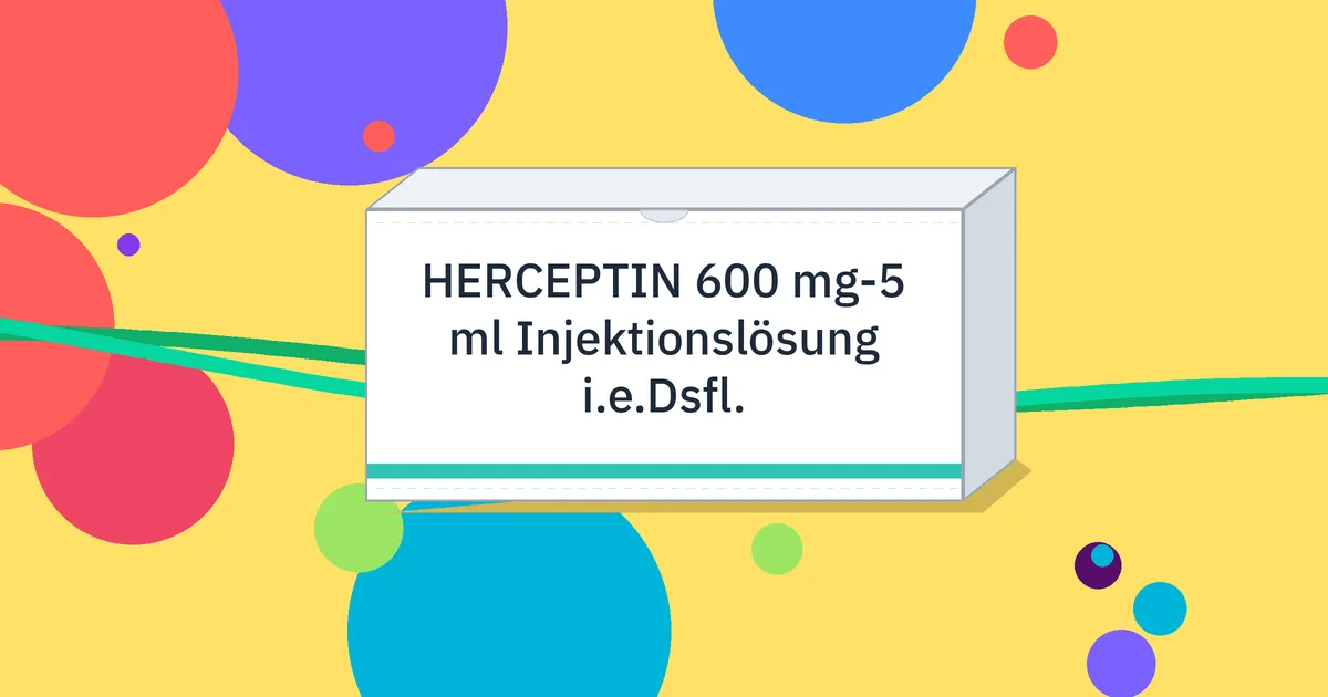 Symbolbild: Packung mit der Aufschrift HERCEPTIN 600 mg-5 ml Injektionslösung i.e.Dsfl. (PZN 11221750) – Verfügbarkeit und Bezug in Apotheken in Frankfurt am Main