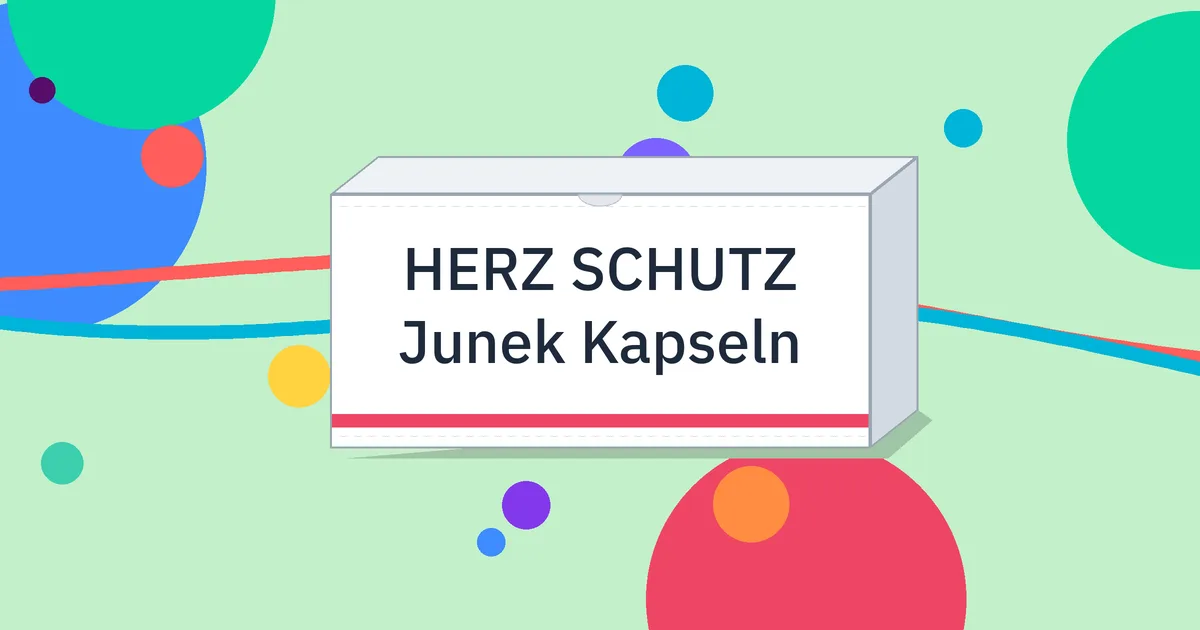 Symbolbild: Packung mit der Aufschrift HERZ SCHUTZ Junek Kapseln (PZN 01106344) – Verfügbarkeit und Bezug in Apotheken in Frankfurt am Main
