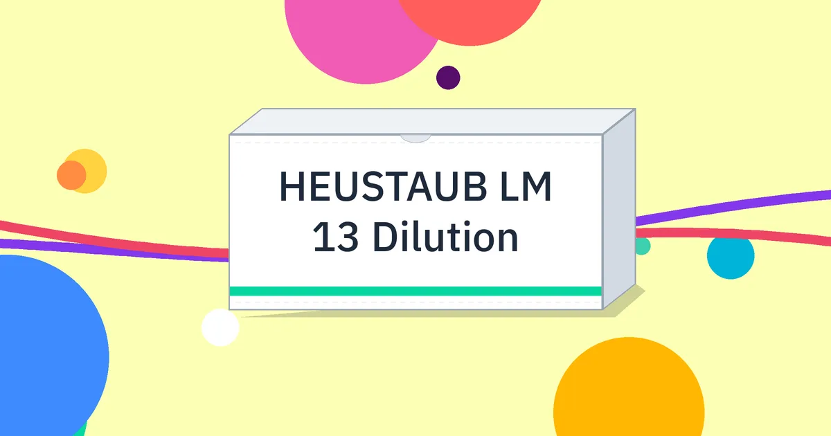 Symbolbild: Packung mit der Aufschrift HEUSTAUB LM 13 Dilution (PZN 12888350) – Verfügbarkeit und Bezug in Apotheken in Frankfurt am Main