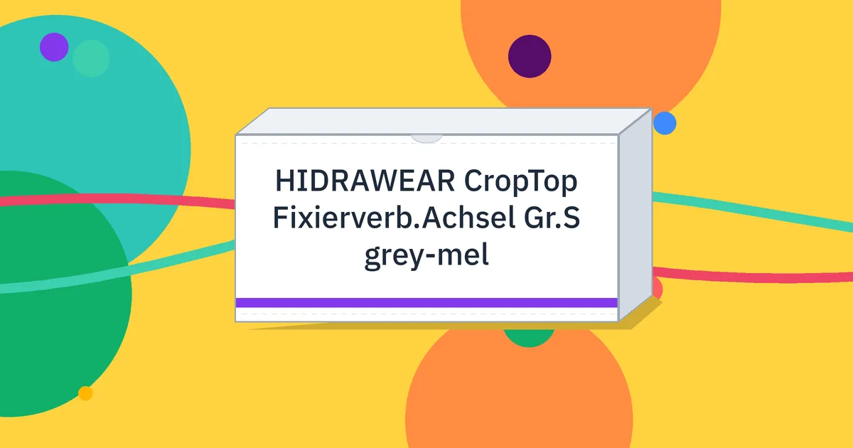 Symbolbild: Packung mit der Aufschrift HIDRAWEAR CropTop Fixierverb.Achsel Gr.S grey-mel (PZN 20833713) – Verfügbarkeit und Bezug in Apotheken in Frankfurt am Main