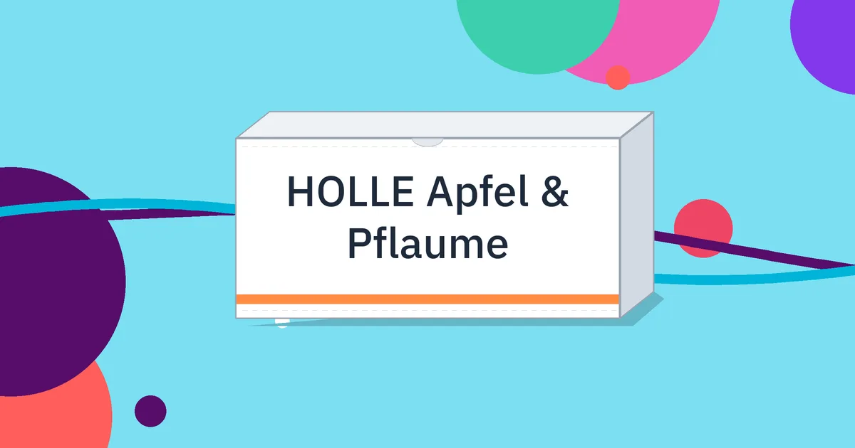 Symbolbild: Packung mit der Aufschrift HOLLE Apfel & Pflaume (PZN 09445436) – Verfügbarkeit und Bezug in Apotheken in Frankfurt am Main