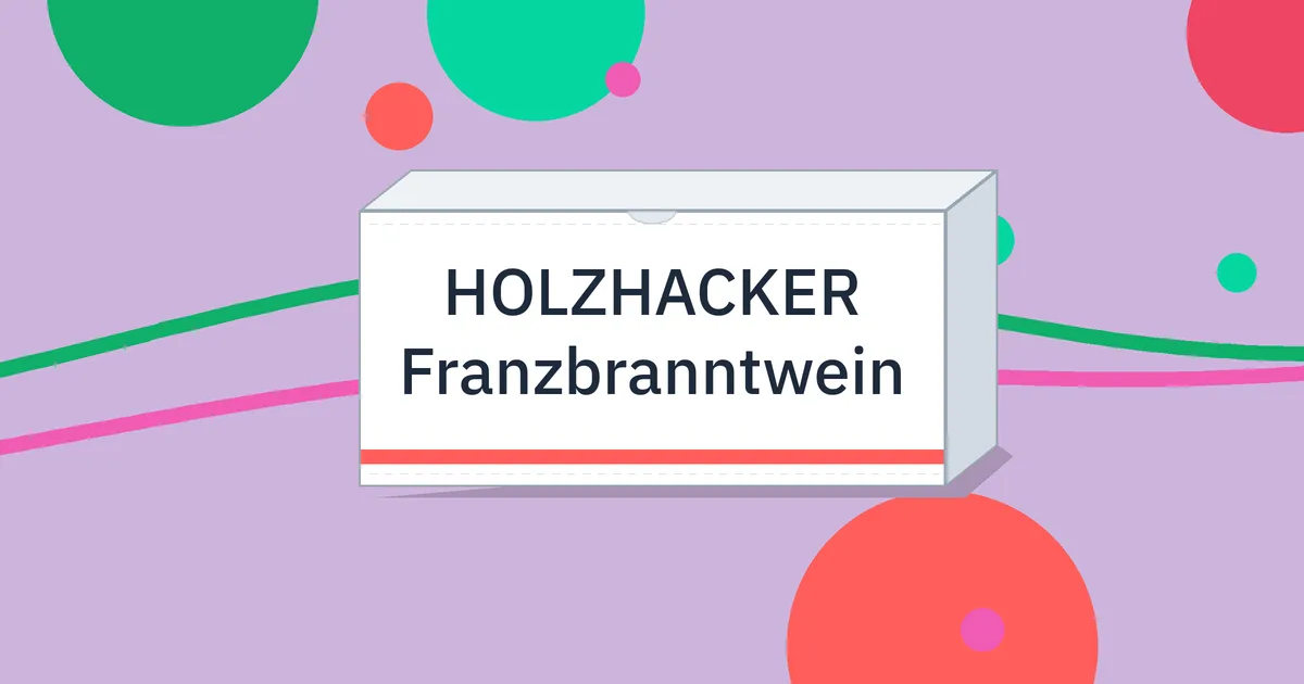 Symbolbild: Packung mit der Aufschrift HOLZHACKER Franzbranntwein (PZN 19302695) – Verfügbarkeit und Bezug in Apotheken in Frankfurt am Main