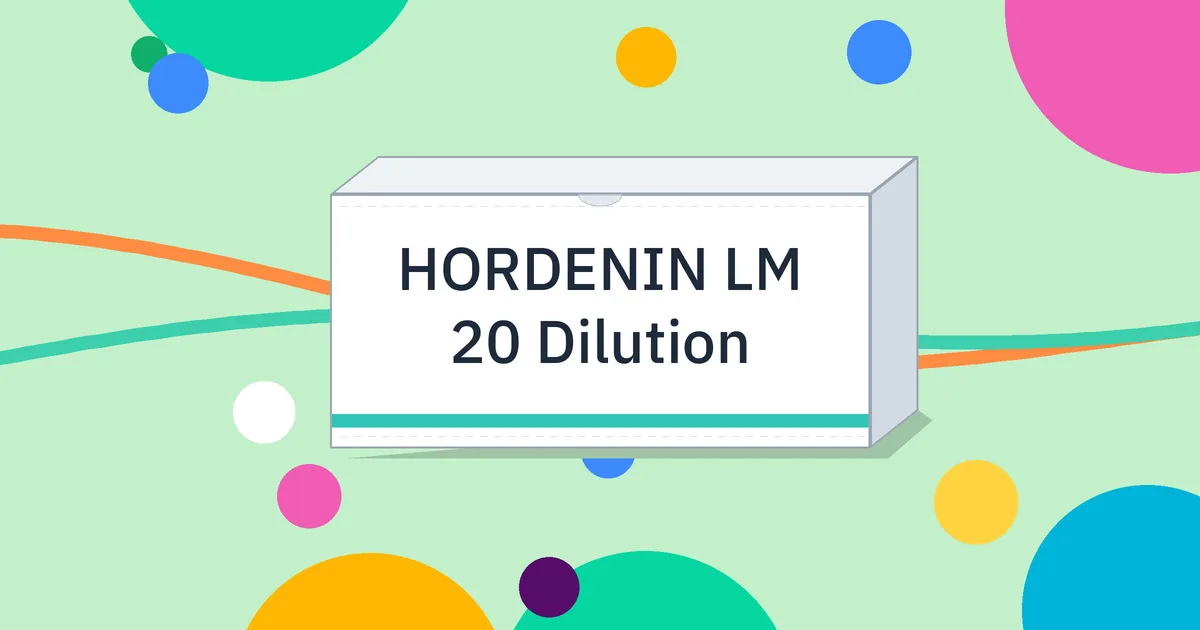 Symbolbild: Packung mit der Aufschrift HORDENIN LM 20 Dilution (PZN 13555461) – Verfügbarkeit und Bezug in Apotheken in Frankfurt am Main