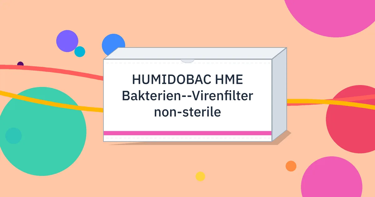 Symbolbild: Packung mit der Aufschrift HUMIDOBAC HME Bakterien--Virenfilter non-sterile (PZN 19175104) – Verfügbarkeit und Bezug in Apotheken in Frankfurt am Main
