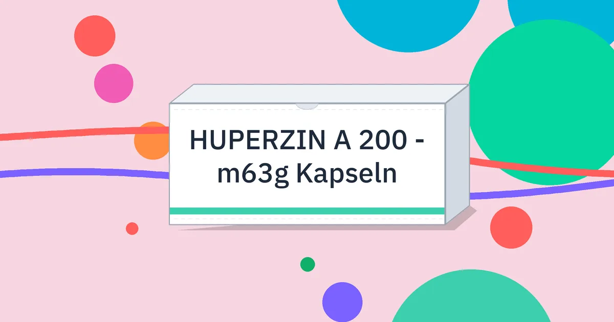 Symbolbild: Packung mit der Aufschrift HUPERZIN A 200 -m63g Kapseln (PZN 11516563) – Verfügbarkeit und Bezug in Apotheken in Frankfurt am Main
