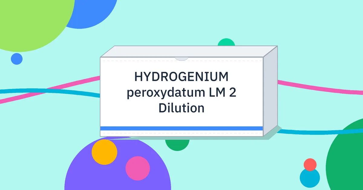 Symbolbild: Packung mit der Aufschrift HYDROGENIUM peroxydatum LM 2 Dilution (PZN 13557106) – Verfügbarkeit und Bezug in Apotheken in Frankfurt am Main
