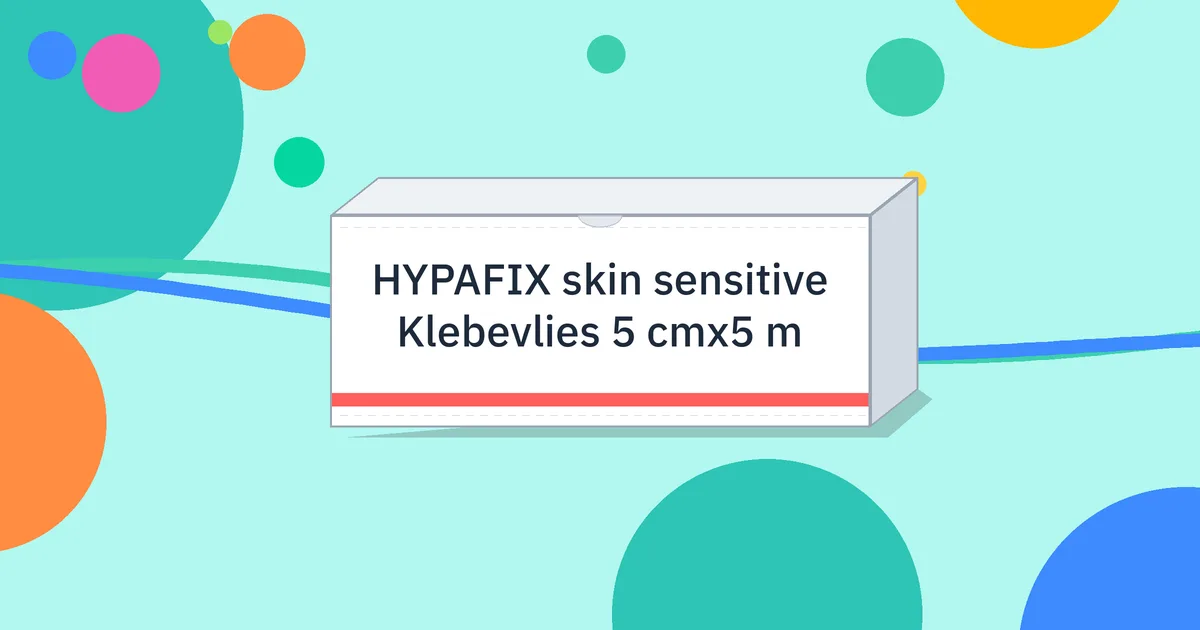 Symbolbild: Packung mit der Aufschrift HYPAFIX skin sensitive Klebevlies 5 cmx5 m (PZN 19095210) – Verfügbarkeit und Bezug in Apotheken in Frankfurt am Main