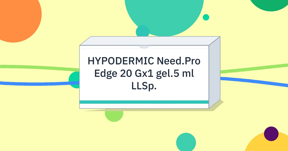 Symbolbild: Packung mit der Aufschrift HYPODERMIC Need.Pro Edge 20 Gx1 gel.5 ml LLSp. (PZN 09104853) – Verfügbarkeit und Bezug in Apotheken in Frankfurt am Main