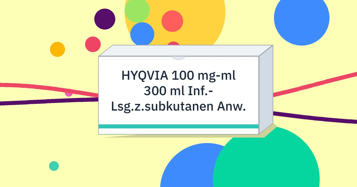 Symbolbild: Packung mit der Aufschrift HYQVIA 100 mg-ml 300 ml Inf.-Lsg.z.subkutanen Anw. (PZN 19960085) – Verfügbarkeit und Bezug in Apotheken in Frankfurt am Main