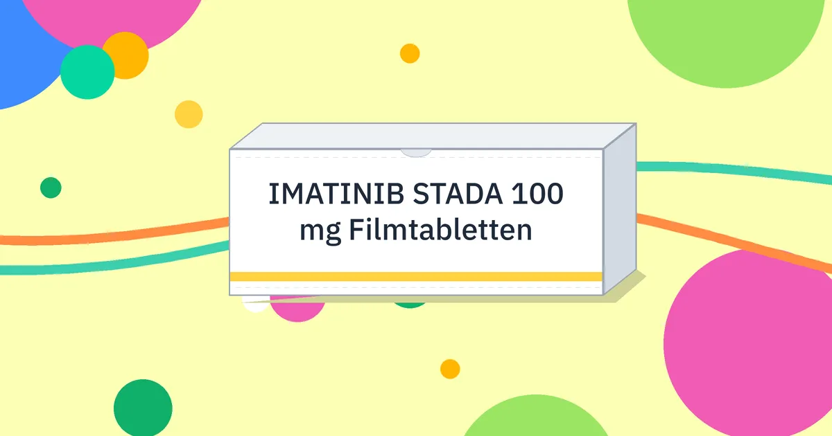 Symbolbild: Packung mit der Aufschrift IMATINIB STADA 100 mg Filmtabletten (PZN 11871028) – Verfügbarkeit und Bezug in Apotheken in Frankfurt am Main