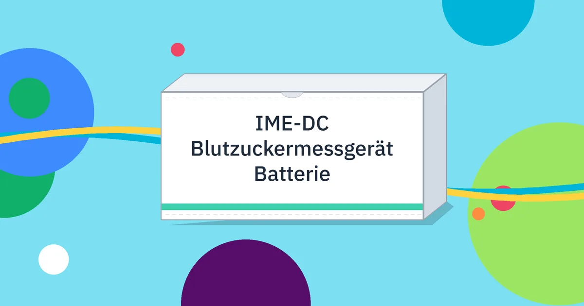 Symbolbild: Packung mit der Aufschrift IME-DC Blutzuckermessgerät Batterie (PZN 03941447) – Verfügbarkeit und Bezug in Apotheken in Frankfurt am Main