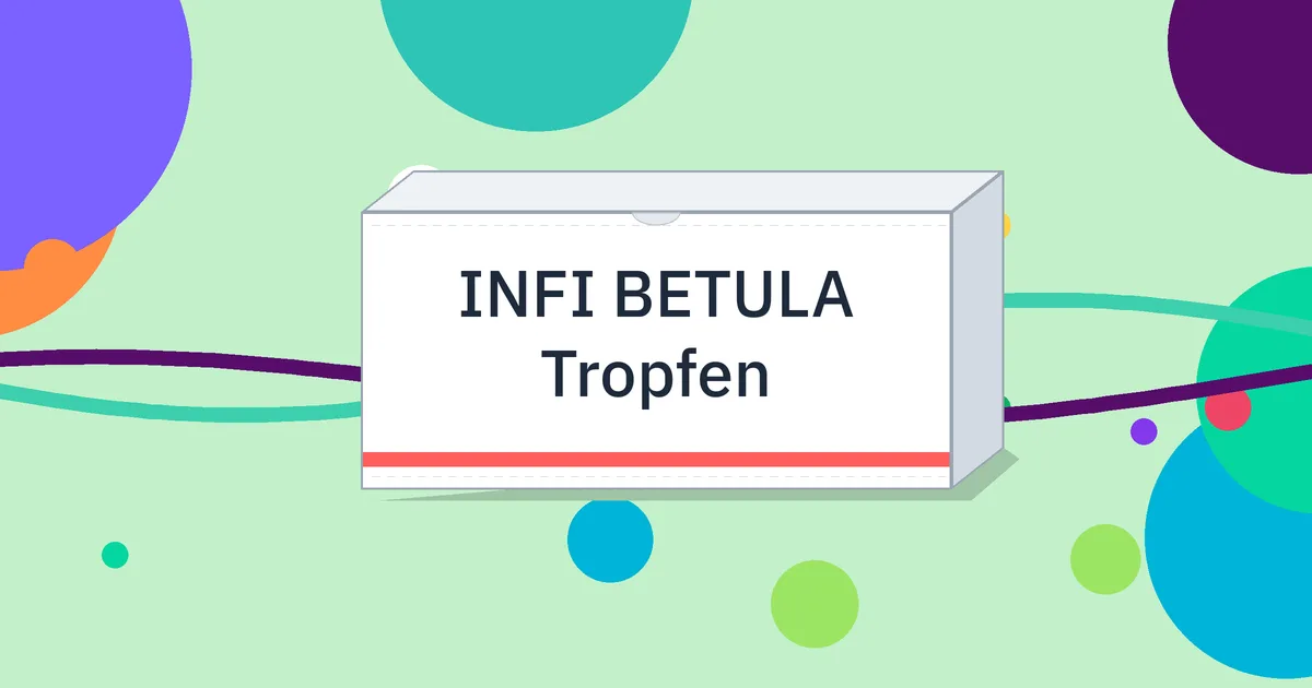 Symbolbild: Packung mit der Aufschrift INFI BETULA Tropfen (PZN 06870050) – Verfügbarkeit und Bezug in Apotheken in Frankfurt am Main