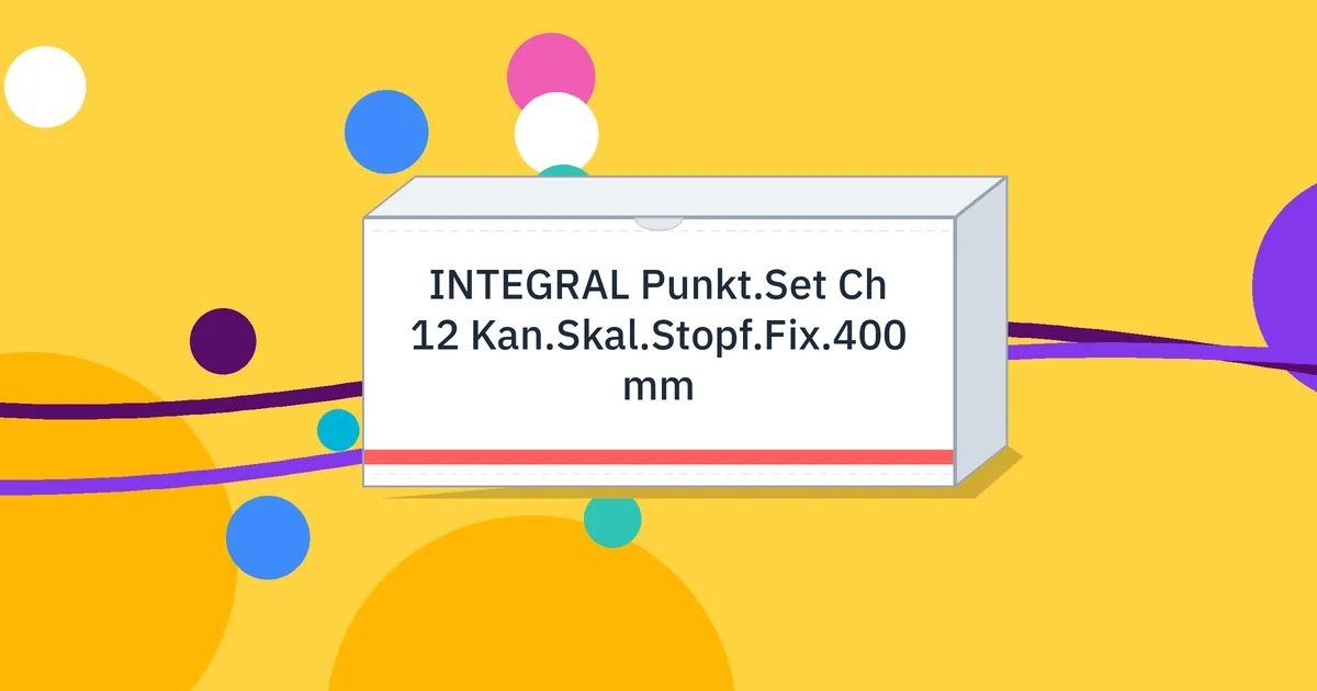 Symbolbild: Packung mit der Aufschrift INTEGRAL Punkt.Set Ch 12 Kan.Skal.Stopf.Fix.400 mm (PZN 00793696) – Verfügbarkeit und Bezug in Apotheken in Frankfurt am Main