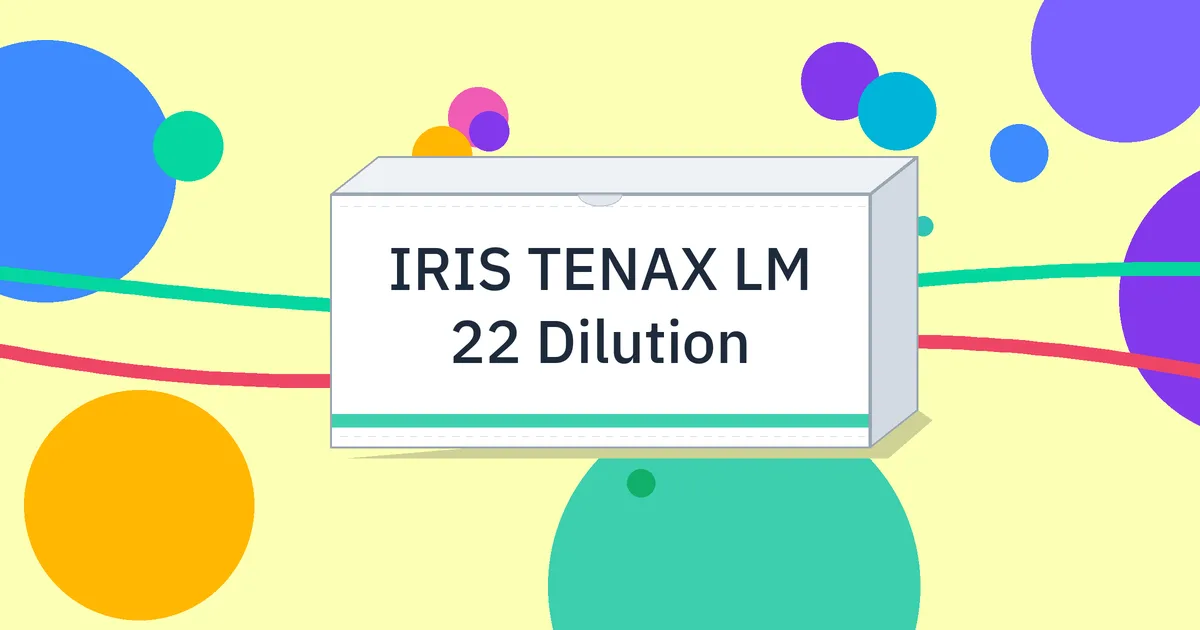 Symbolbild: Packung mit der Aufschrift IRIS TENAX LM 22 Dilution (PZN 12914490) – Verfügbarkeit und Bezug in Apotheken in Frankfurt am Main