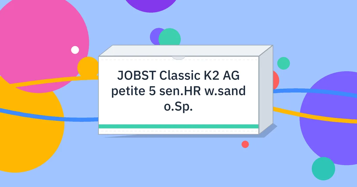 Symbolbild: Packung mit der Aufschrift JOBST Classic K2 AG petite 5 sen.HR w.sand o.Sp. (PZN 17961933) – Verfügbarkeit und Bezug in Apotheken in Frankfurt am Main