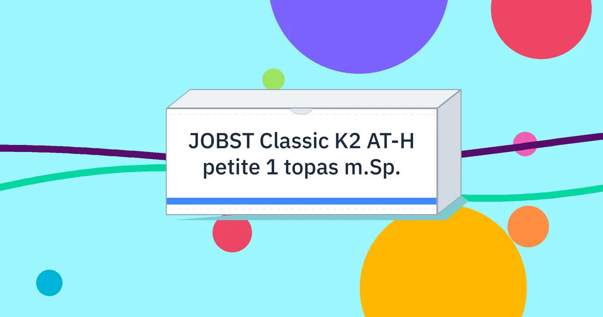Symbolbild: Packung mit der Aufschrift JOBST Classic K2 AT-H petite 1 topas m.Sp. (PZN 13067655) – Verfügbarkeit und Bezug in Apotheken in Frankfurt am Main