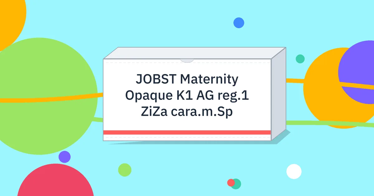Symbolbild: Packung mit der Aufschrift JOBST Maternity Opaque K1 AG reg.1 ZiZa cara.m.Sp (PZN 15849971) – Verfügbarkeit und Bezug in Apotheken in Frankfurt am Main
