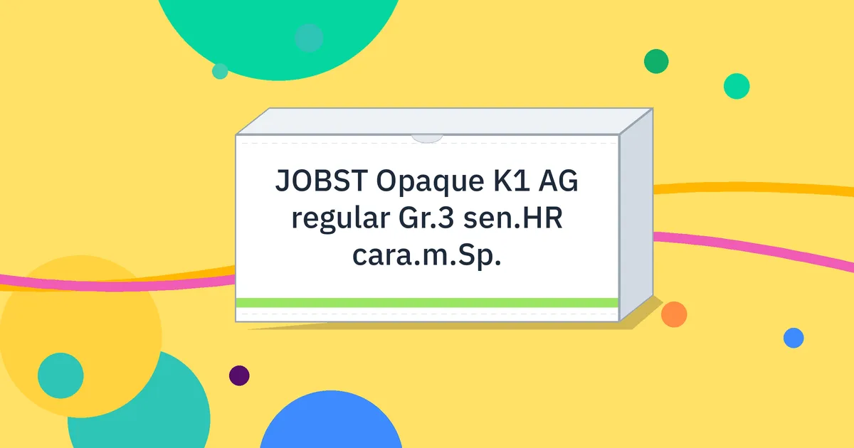 Symbolbild: Packung mit der Aufschrift JOBST Opaque K1 AG regular Gr.3 sen.HR cara.m.Sp. (PZN 13092423) – Verfügbarkeit und Bezug in Apotheken in Frankfurt am Main