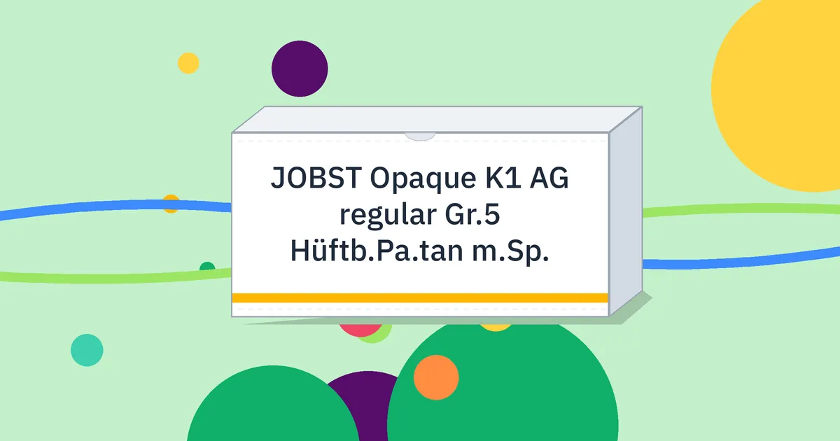 Symbolbild: Packung mit der Aufschrift JOBST Opaque K1 AG regular Gr.5 Hüftb.Pa.tan m.Sp. (PZN 16272640) – Verfügbarkeit und Bezug in Apotheken in Frankfurt am Main
