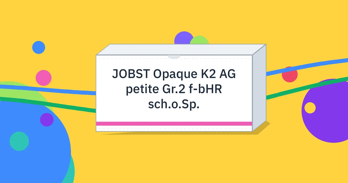 Symbolbild: Packung mit der Aufschrift JOBST Opaque K2 AG petite Gr.2 f-bHR sch.o.Sp. (PZN 11256323) – Verfügbarkeit und Bezug in Apotheken in Frankfurt am Main