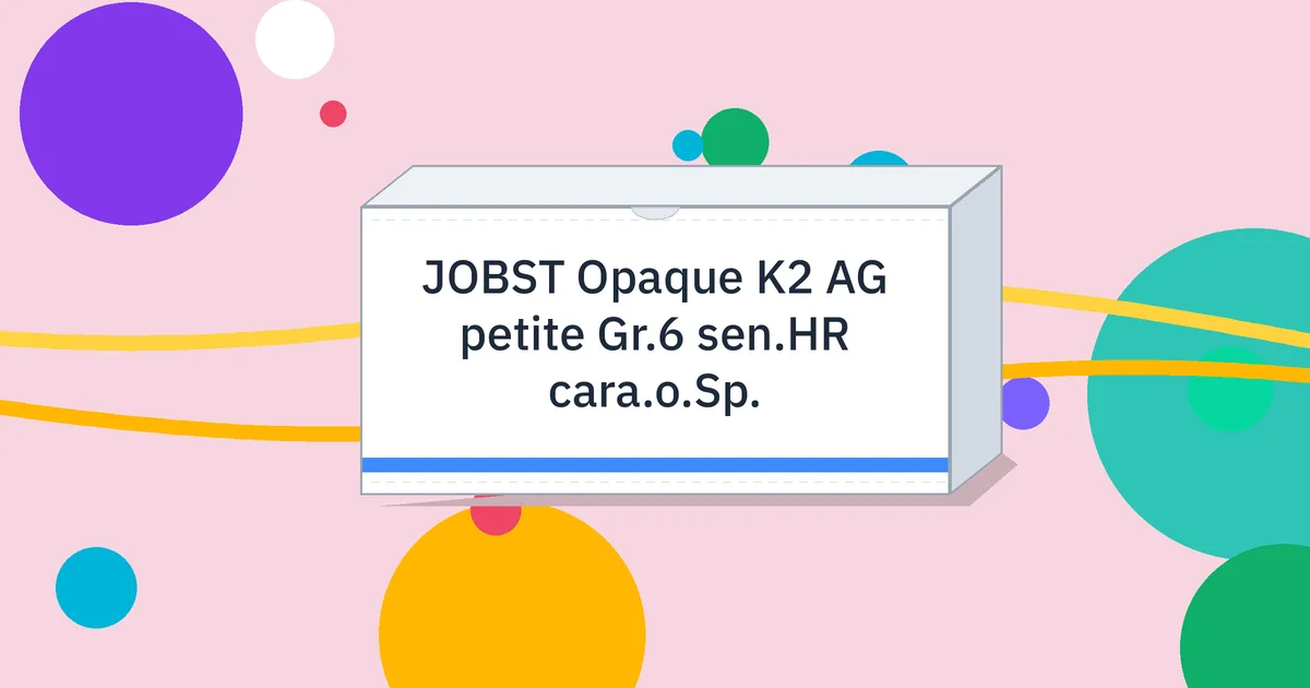 Symbolbild: Packung mit der Aufschrift JOBST Opaque K2 AG petite Gr.6 sen.HR cara.o.Sp. (PZN 12142337) – Verfügbarkeit und Bezug in Apotheken in Frankfurt am Main