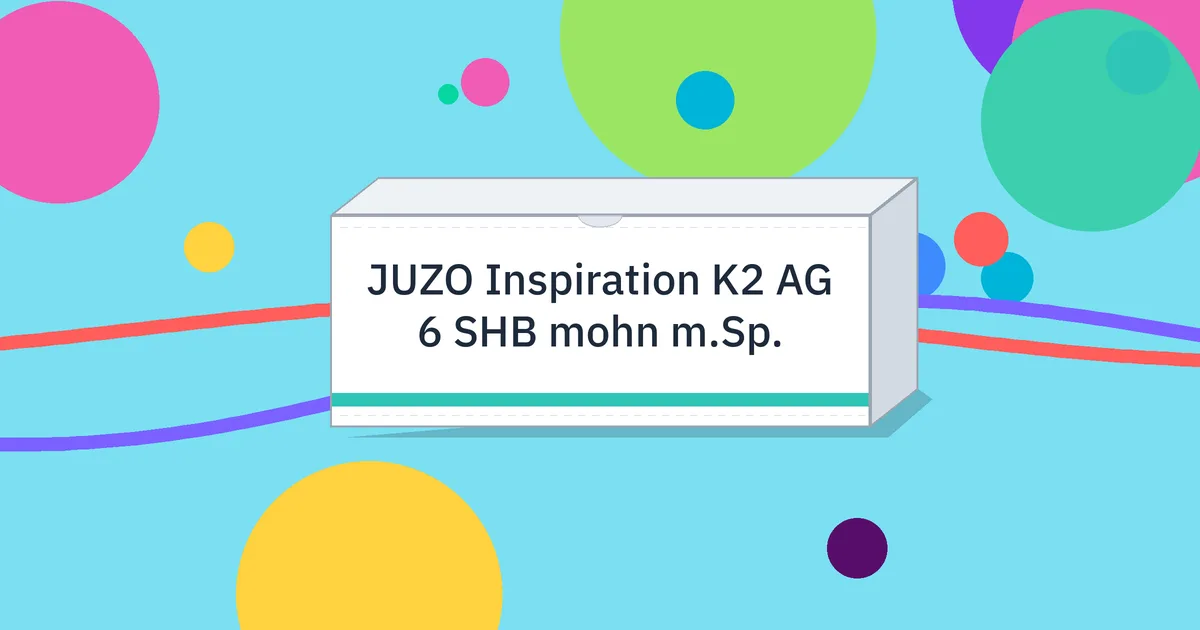 Symbolbild: Packung mit der Aufschrift JUZO Inspiration K2 AG 6 SHB mohn m.Sp. (PZN 14919681) – Verfügbarkeit und Bezug in Apotheken in Frankfurt am Main