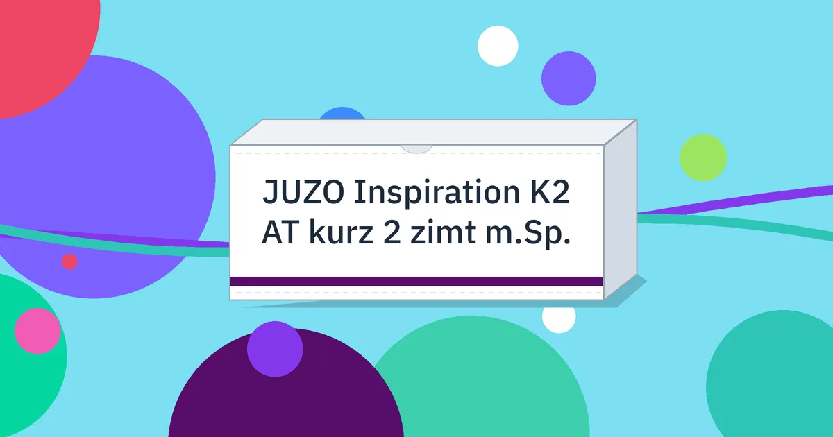 Symbolbild: Packung mit der Aufschrift JUZO Inspiration K2 AT kurz 2 zimt m.Sp. (PZN 14930837) – Verfügbarkeit und Bezug in Apotheken in Frankfurt am Main