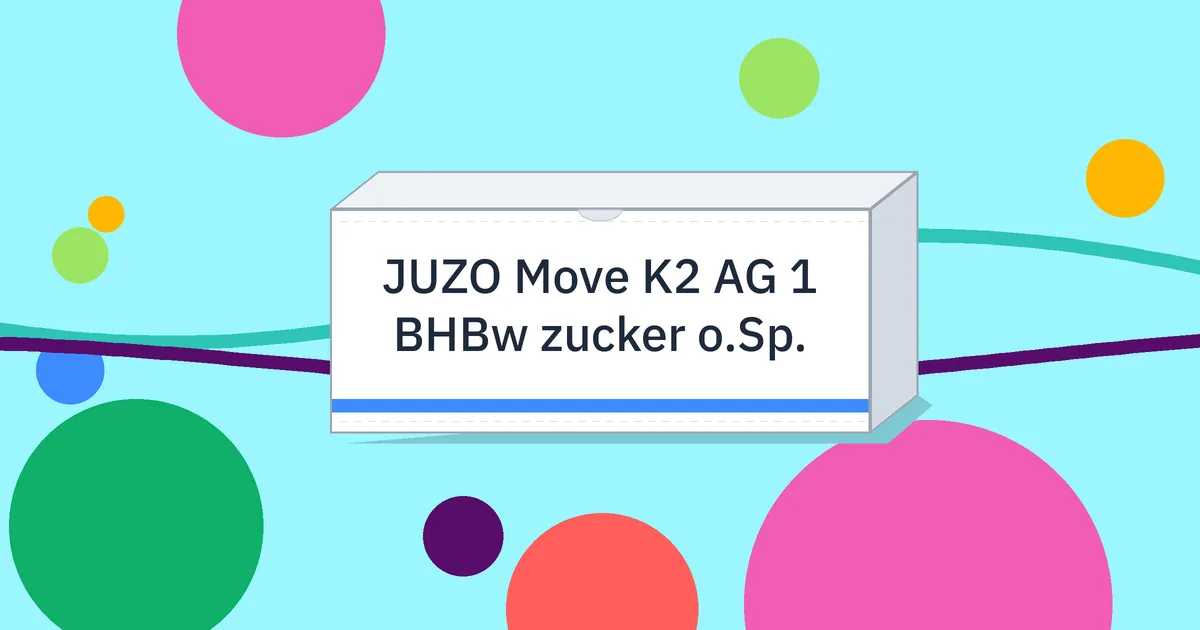 Symbolbild: Packung mit der Aufschrift JUZO Move K2 AG 1 BHBw zucker o.Sp. (PZN 18526292) – Verfügbarkeit und Bezug in Apotheken in Frankfurt am Main