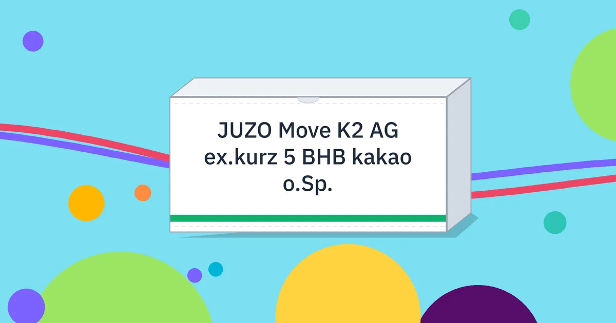 Symbolbild: Packung mit der Aufschrift JUZO Move K2 AG ex.kurz 5 BHB kakao o.Sp. (PZN 18565820) – Verfügbarkeit und Bezug in Apotheken in Frankfurt am Main