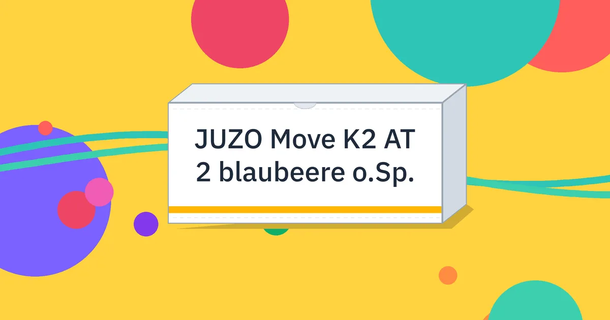 Symbolbild: Packung mit der Aufschrift JUZO Move K2 AT 2 blaubeere o.Sp. (PZN 20669254) – Verfügbarkeit und Bezug in Apotheken in Frankfurt am Main