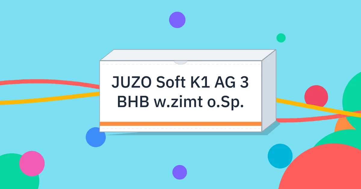 Symbolbild: Packung mit der Aufschrift JUZO Soft K1 AG 3 BHB w.zimt o.Sp. (PZN 14837345) – Verfügbarkeit und Bezug in Apotheken in Frankfurt am Main