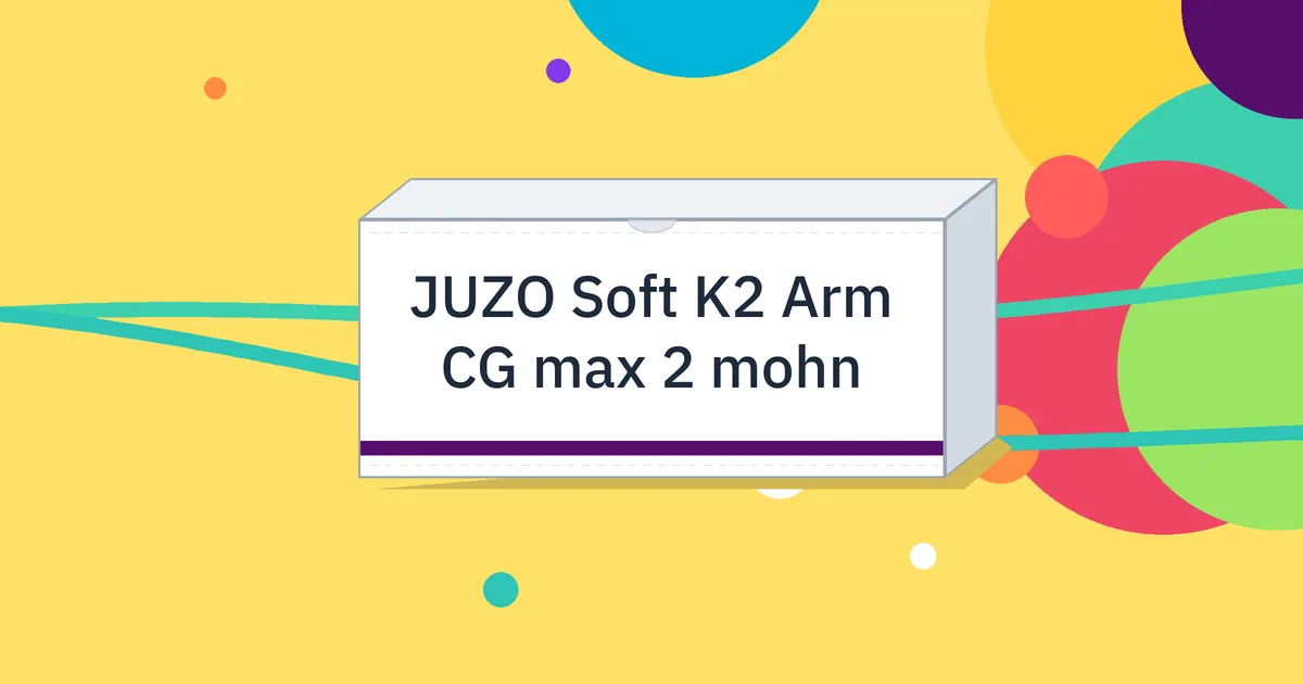 Symbolbild: Packung mit der Aufschrift JUZO Soft K2 Arm CG max 2 mohn (PZN 15514087) – Verfügbarkeit und Bezug in Apotheken in Frankfurt am Main