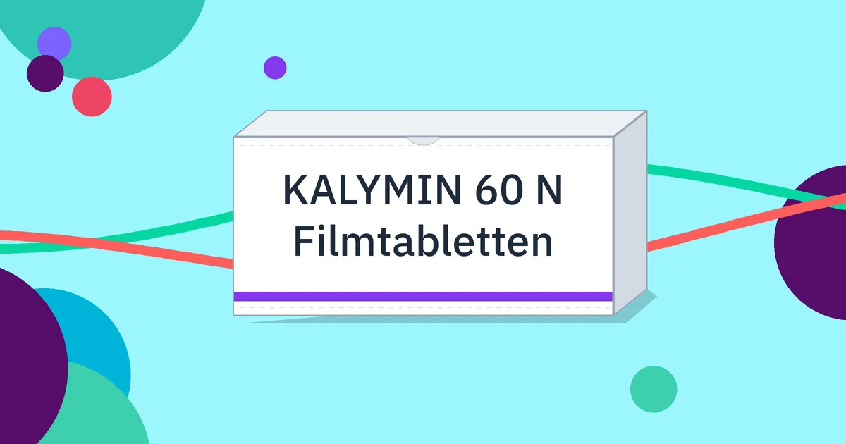 Symbolbild: Packung mit der Aufschrift KALYMIN 60 N Filmtabletten (PZN 05458548) – Verfügbarkeit und Bezug in Apotheken in Frankfurt am Main