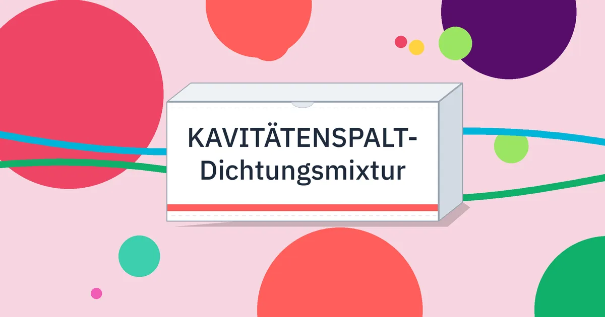 Symbolbild: Packung mit der Aufschrift KAVITÄTENSPALT-Dichtungsmixtur (PZN 17439616) – Verfügbarkeit und Bezug in Apotheken in Frankfurt am Main