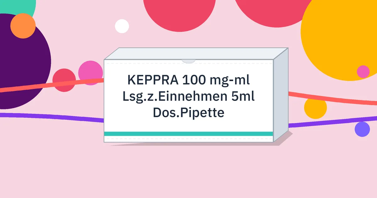 Symbolbild: Packung mit der Aufschrift KEPPRA 100 mg-ml Lsg.z.Einnehmen 5ml Dos.Pipette (PZN 19164388) – Verfügbarkeit und Bezug in Apotheken in Frankfurt am Main
