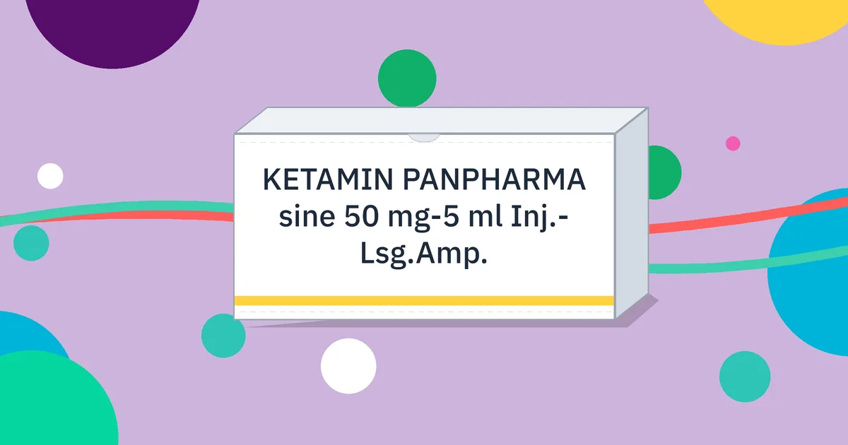 Symbolbild: Packung mit der Aufschrift KETAMIN PANPHARMA sine 50 mg-5 ml Inj.-Lsg.Amp. (PZN 19361999) – Verfügbarkeit und Bezug in Apotheken in Frankfurt am Main